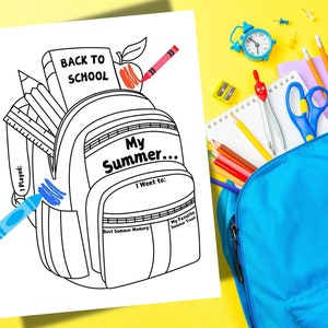 Back to School Coloring Page, All About Summer Vacation, Back to School ...