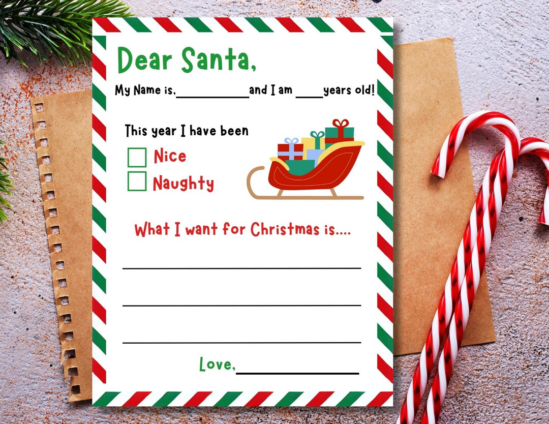 Simple Letter to Santa, Printable Santa Clause Letter, What I Want for ...