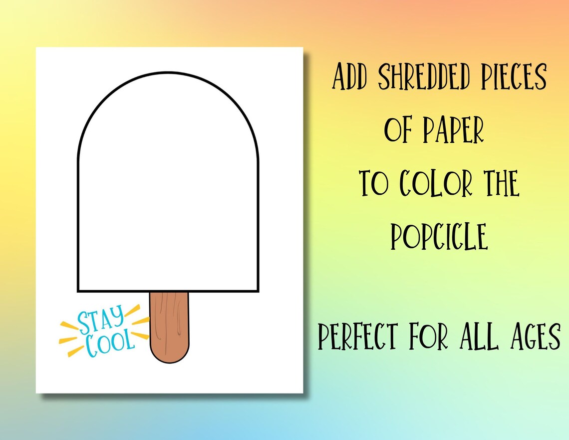 Summer Themed Craft for Kids, Shredded Pieces of Paper Craft, Simple ...