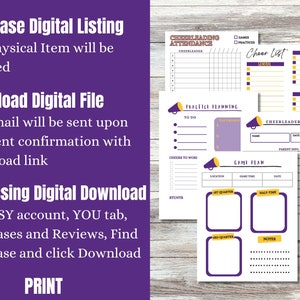 Printable Purple & Gold Cheerleading Season Planning Sheets ...