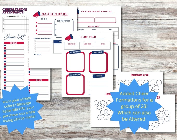 Printable Cheer Season Attendance Sheet Instant Download Template ...