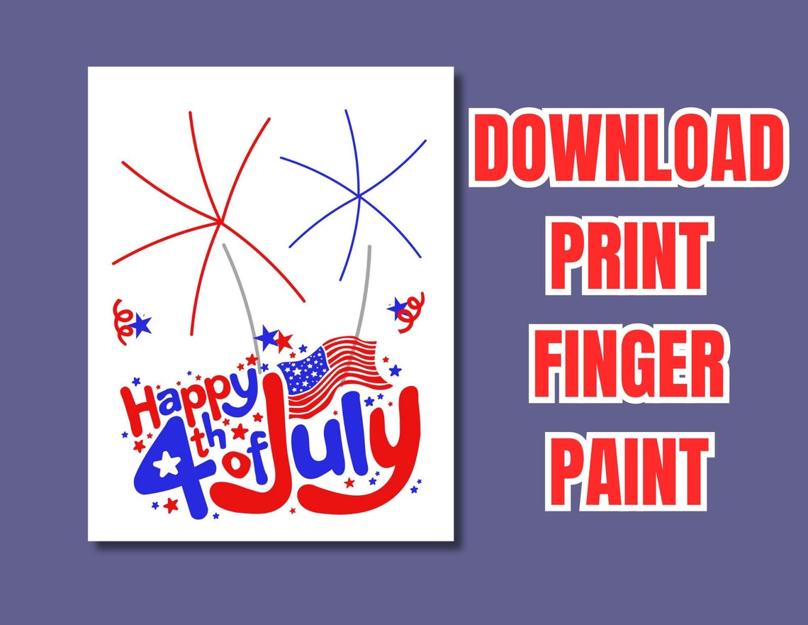 4th of July Finger Paint Craft, Simple Independence Day Craft for Kids ...