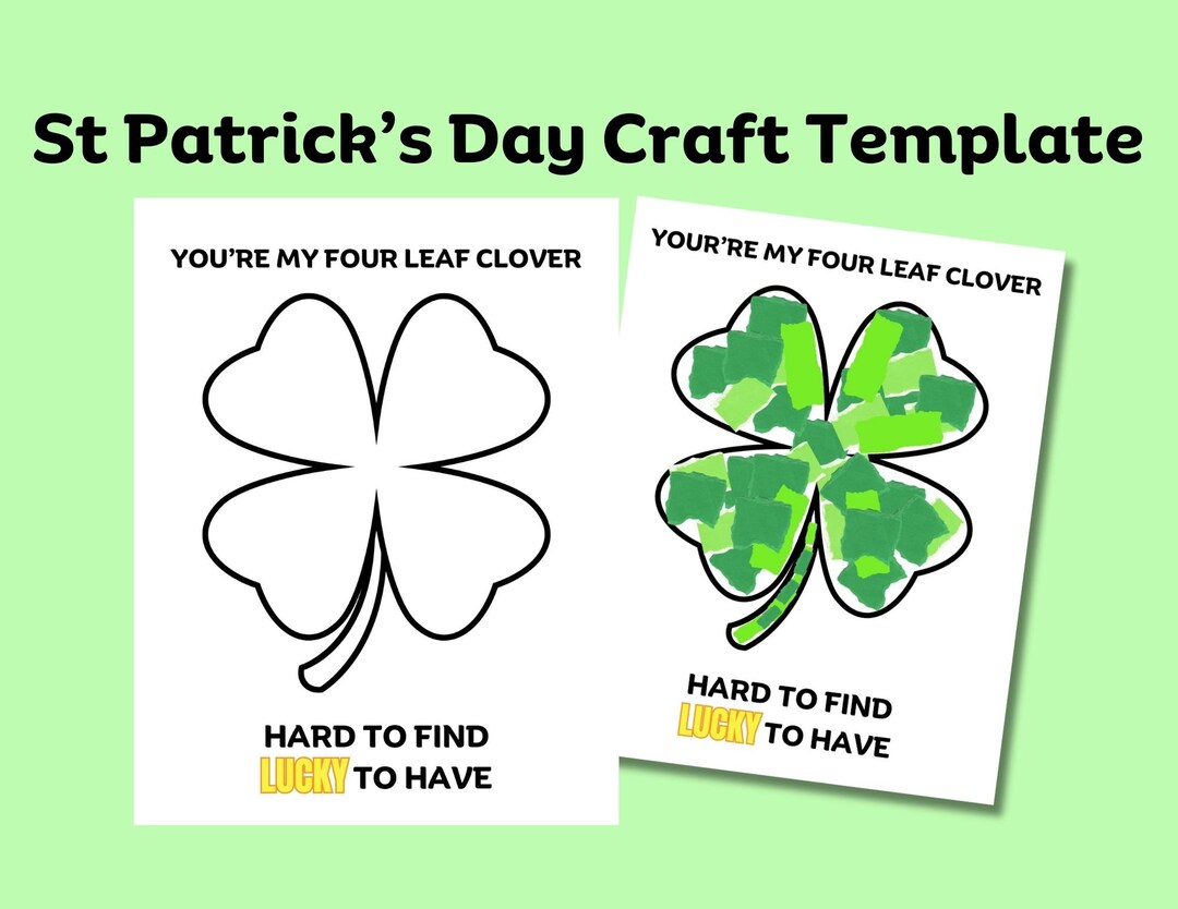 Shamrock Craft Template, St Patrick's Day Craft for Daycare, Preschool ...
