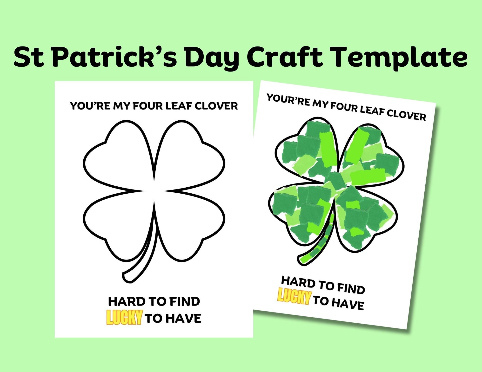 Shamrock Craft Template, St Patrick's Day Craft for Daycare, Preschool ...
