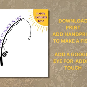 Hooked on Daddy Handprint Craft, Easy Father's Day Card From Kids ...