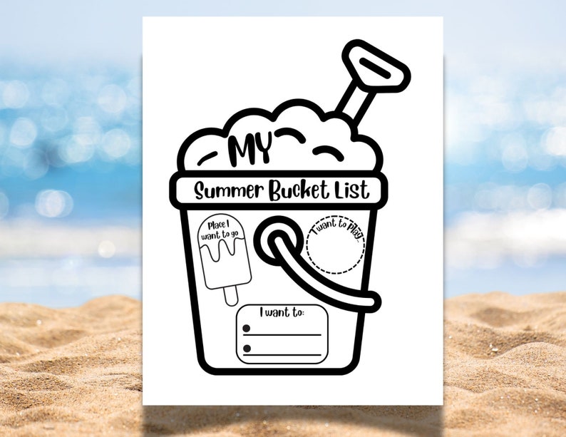 Summer Bucket List for Kids, End of School Year Craft, Summer Craft for ...