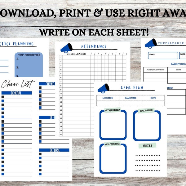 Printable Cheer Attendance Sheet - Etsy