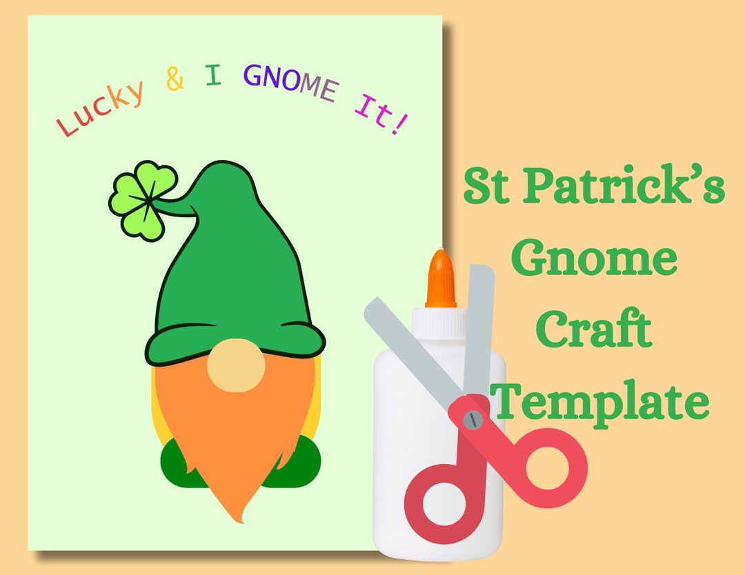 St. Patrick's Day Craft Template, Gnome Craft, St Paddy's Craft ...