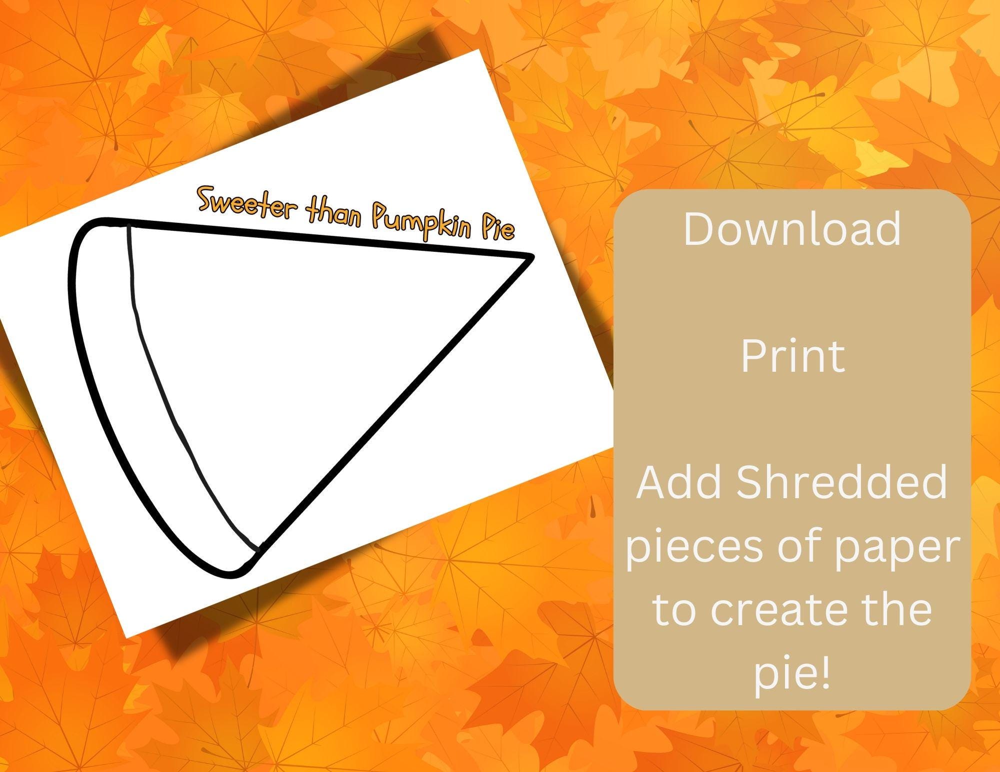 Thanksgiving Craft for Kids, Pumpkin Pie Craft, Turkey Day Crafts ...