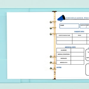 Printable Cheerleader Profile/information Sheet. Instant Download for Coach, Team Captain, Team ...