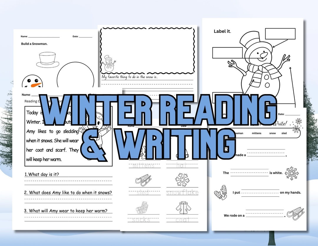 Winter Reading and Writing Worksheets Printable Winter Themed ...