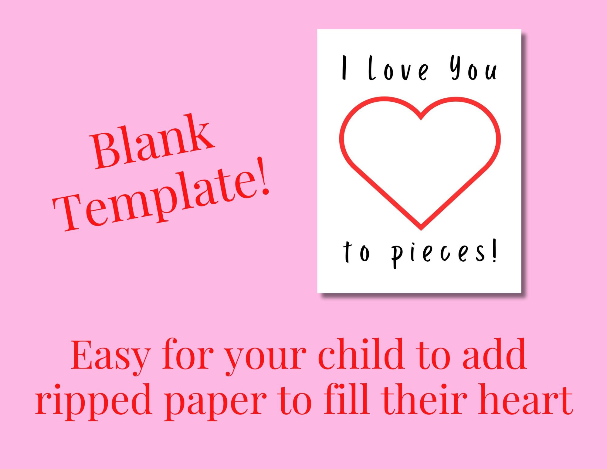 Valentine's Day Craft Template. I Love You to Pieces Craft, Craft for ...