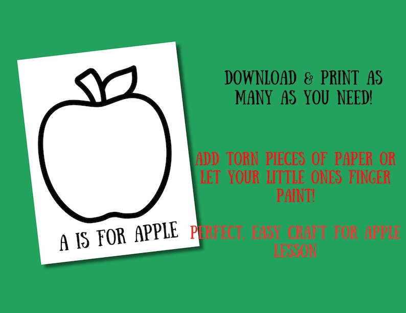 Apple Craft Template for Kids,back to School Craft, Spring Craft for ...