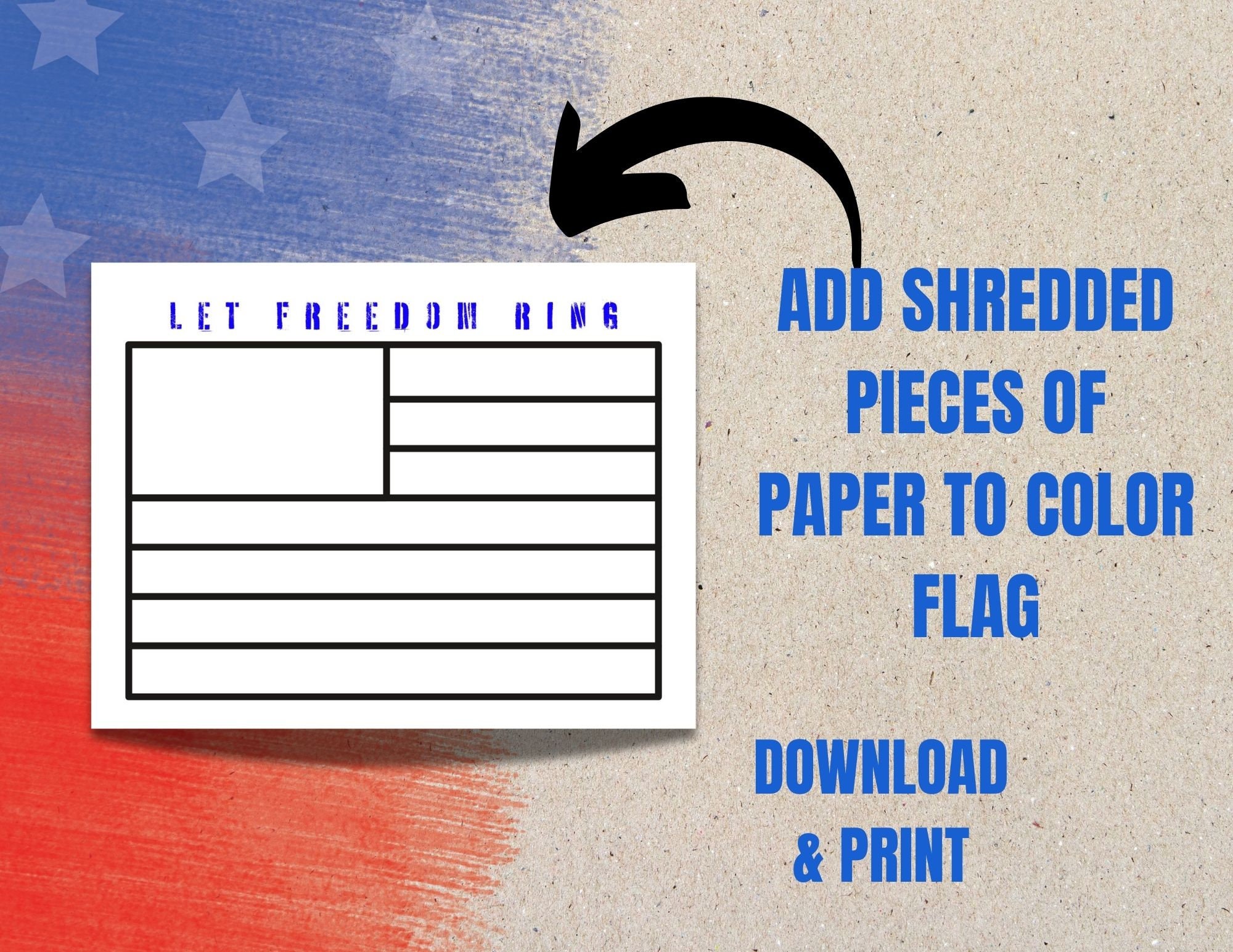 Simple Flag Craft, 4th of July Craft, Memorial Day, Veterans Day ...