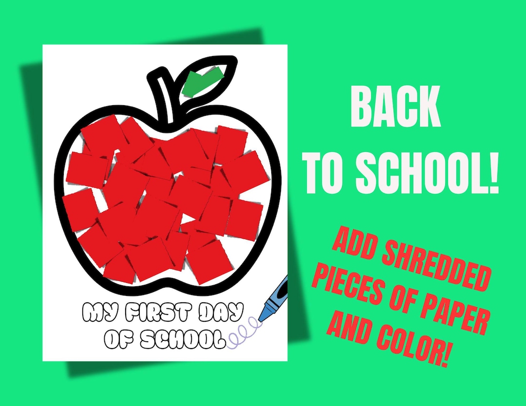 Back to School Craft, Apple Coloring Page, First Day of School ...