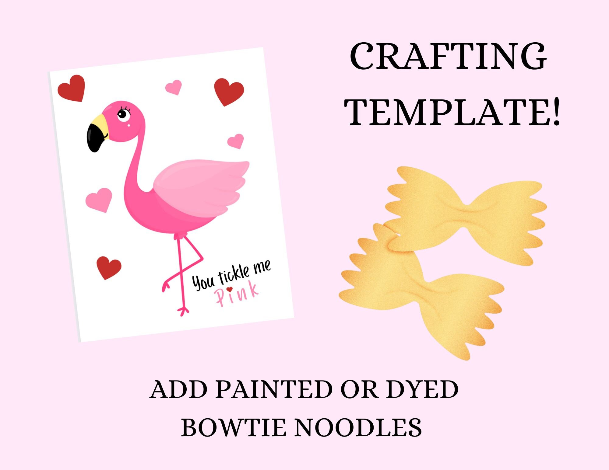 Valentine's Flamingo Craft Template, Valentine Craft for Kids, Craft ...