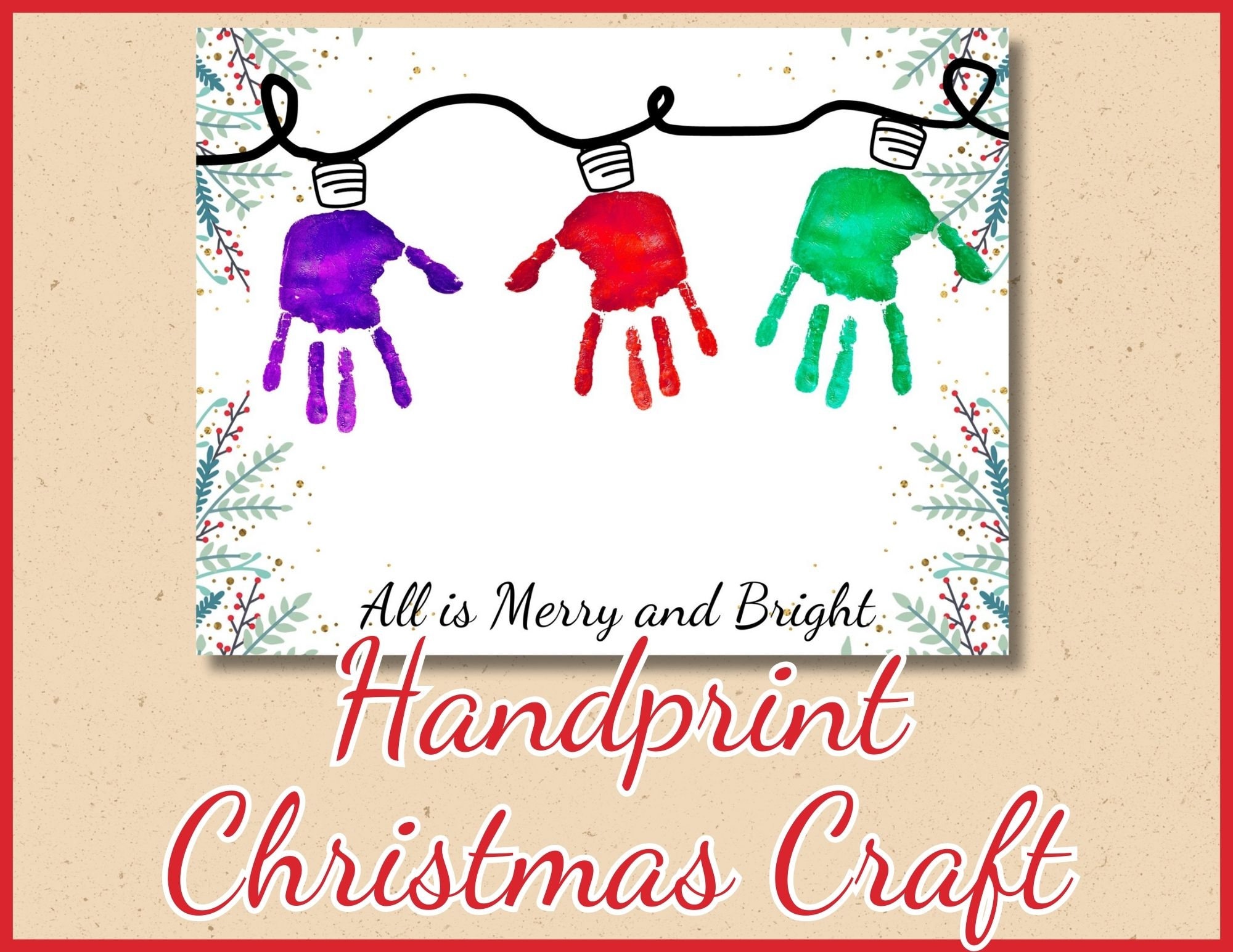 Christmas Handprint Craft, Holiday Handprint/footprint Art, Winter ...