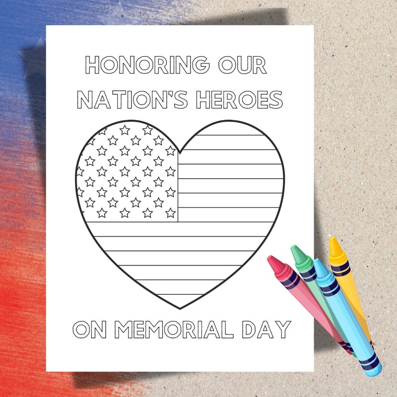 Memorial Day Heart Pdf - Etsy