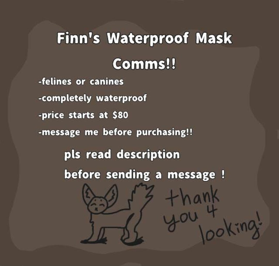 Custom Waterproof Animal Mask Comms - Etsy