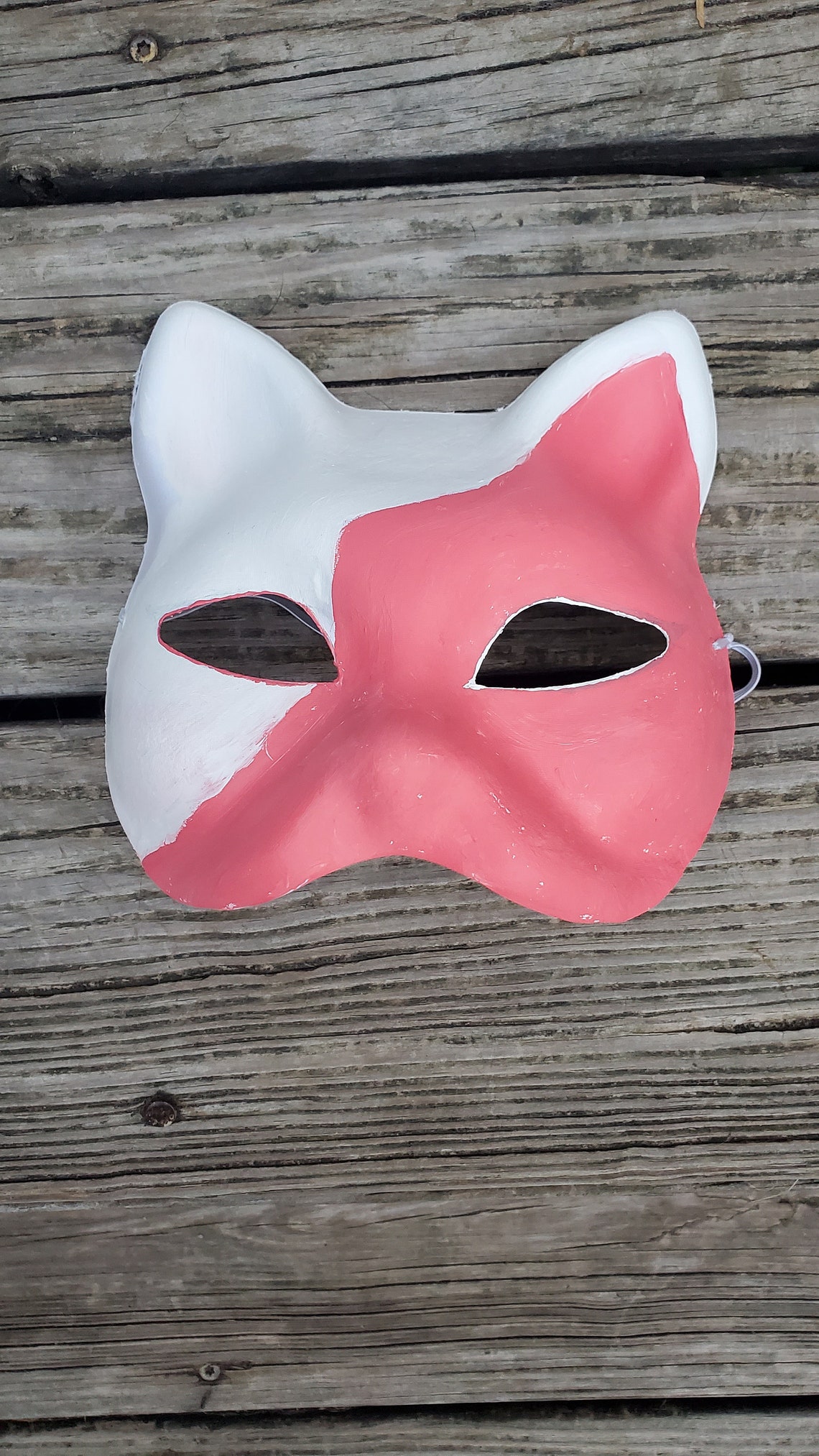 Pink and White Cat Mask - Etsy