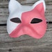 Pink and White Cat Mask - Etsy