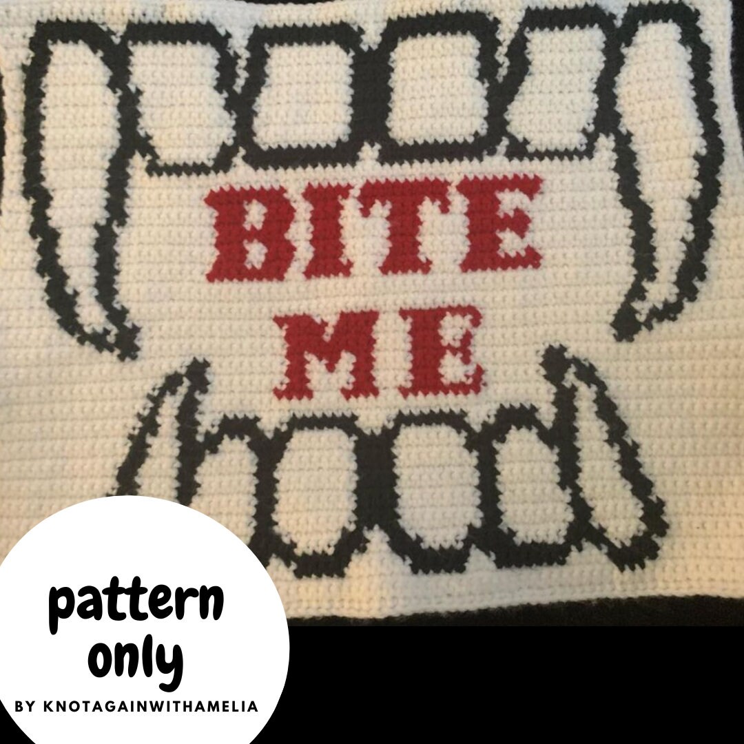 Vampire Bite Me Tapestry Crochet Pattern - Etsy