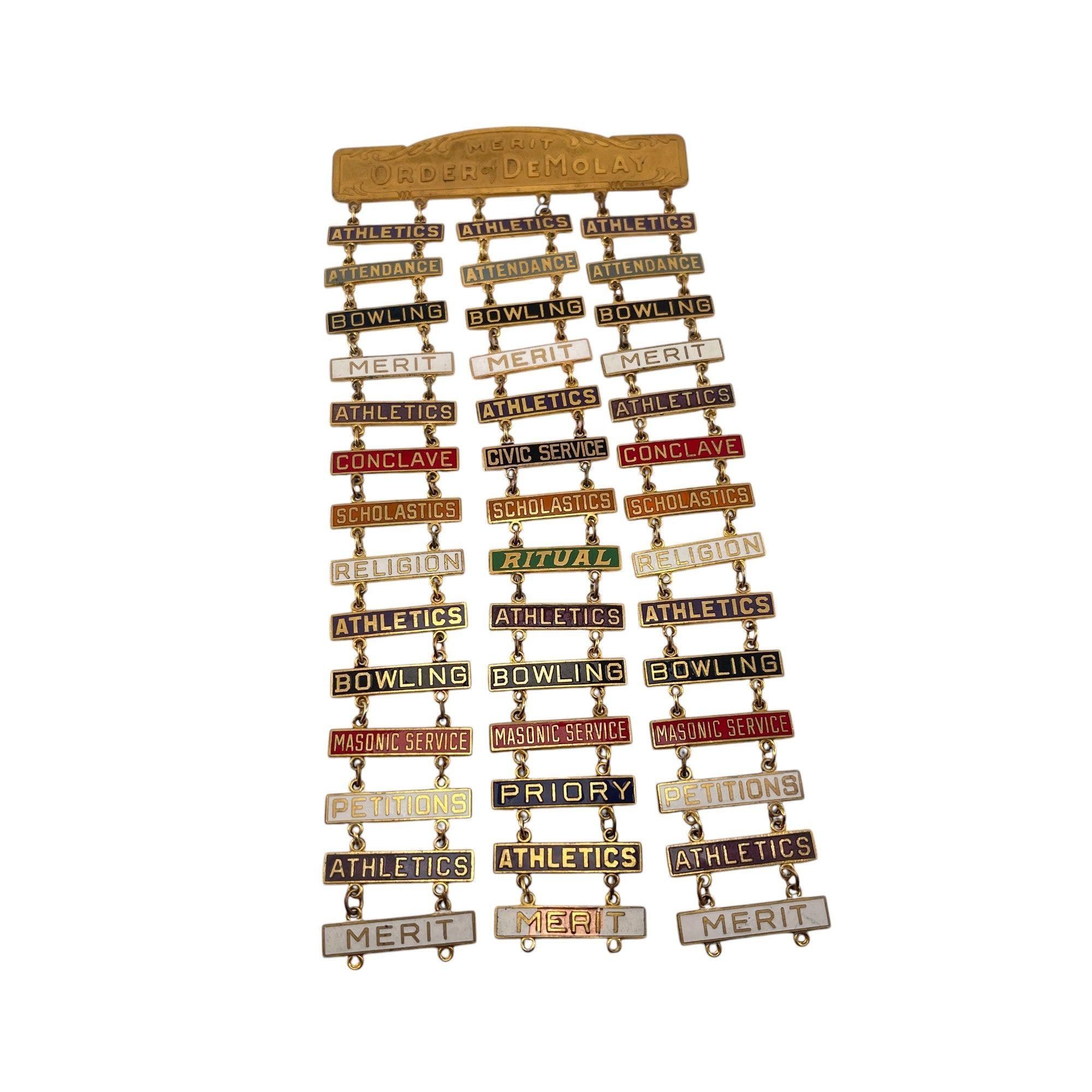 Masonic Order of Demolay Merit Awards & Achievement Bars Display Piece ...