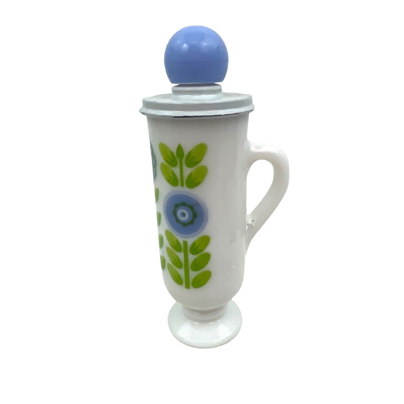 Avon Dutch Treat Demi-cup Blue Lotus Cream Lotion Vintage Milk Glass ...