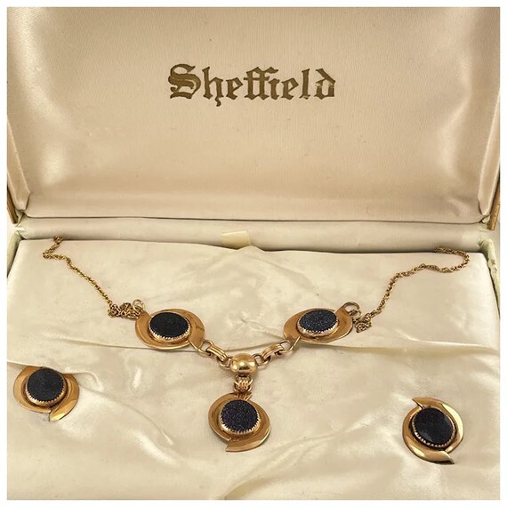 Sheffield 12K Gold Filled Gold Stone Necklace and Ear… - Gem