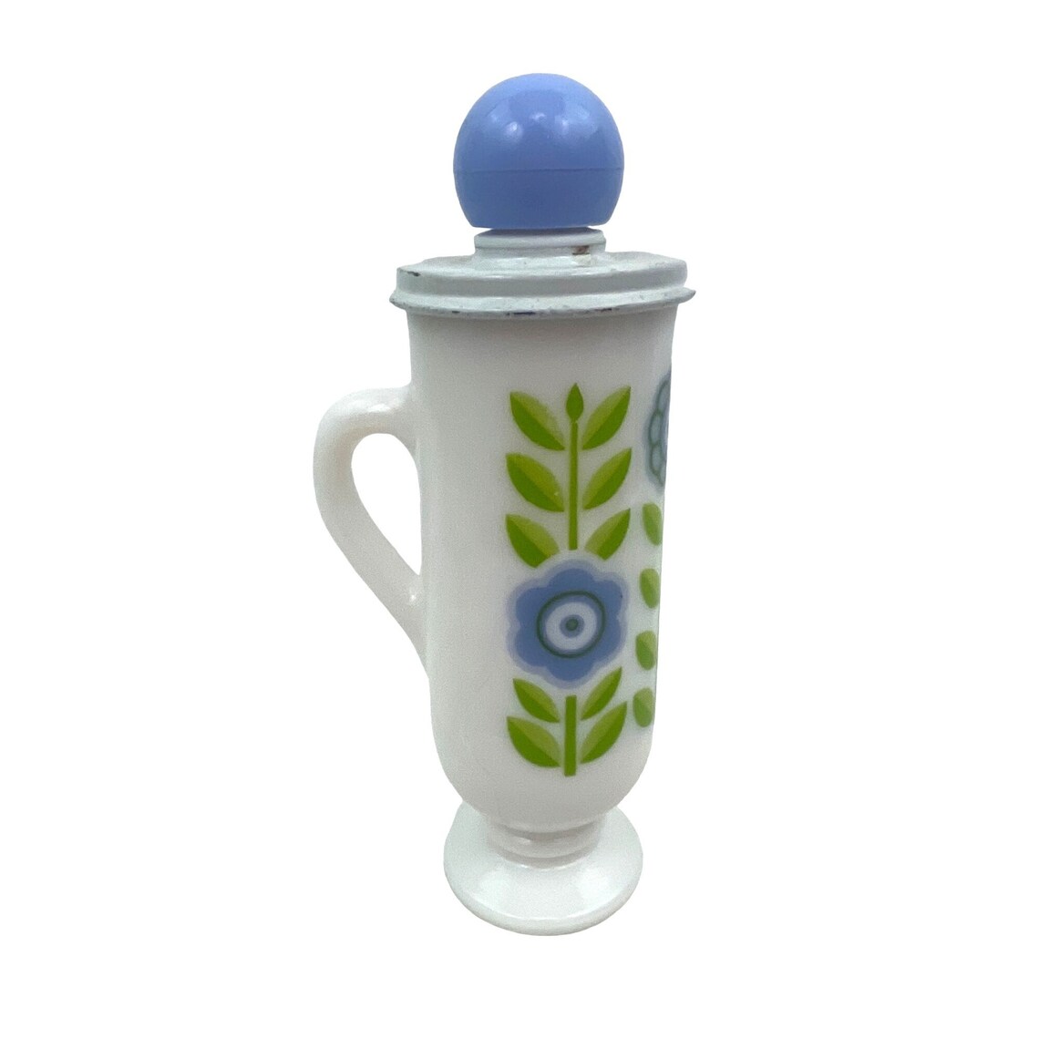 Avon Dutch Treat Demi-cup Blue Lotus Cream Lotion Vintage Milk Glass ...