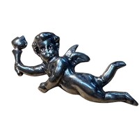 Vintage Pewter Faith Skeleton Key, Cherub Putti Guardian Angel With ...