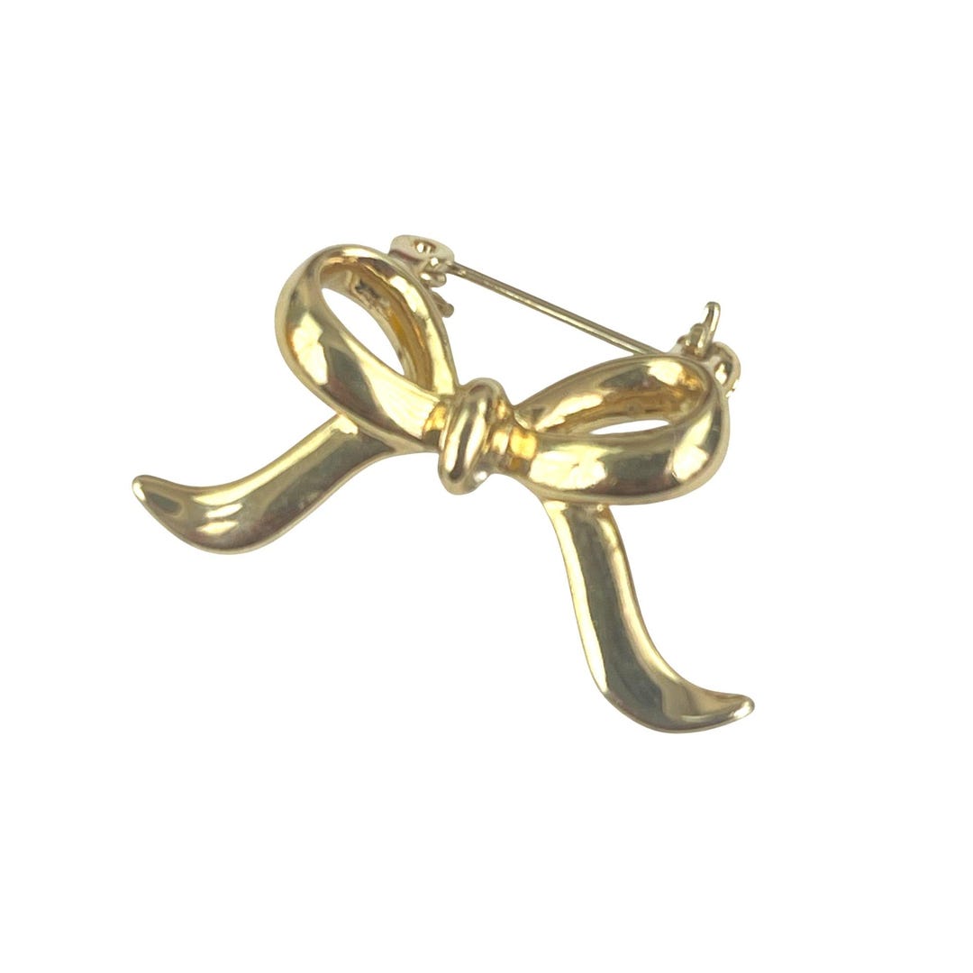 Gold-tone Bow Brooch Pin - Etsy