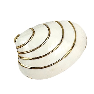 Retro Enamel Shell Vintage White Gold Shell Brooch Pin - Etsy