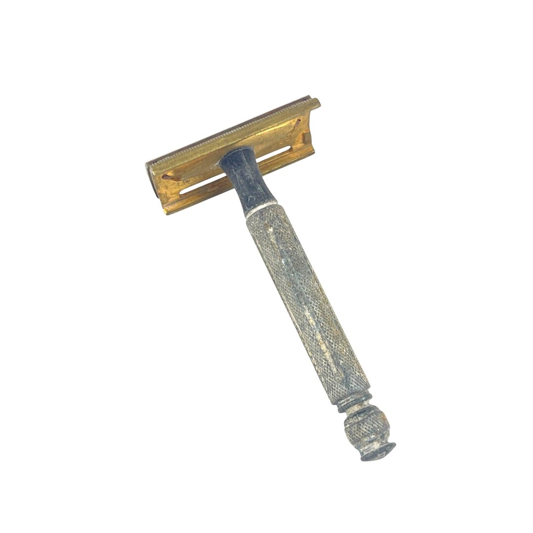 Vintage Double-edge Safety Razor Old-style Metal Handle Brass Head ...