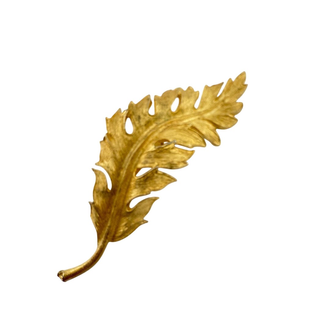 Vintage Coro Brushed Gold Tone Oak Leaf Brooch Pin Signed Jewelry - Etsy
