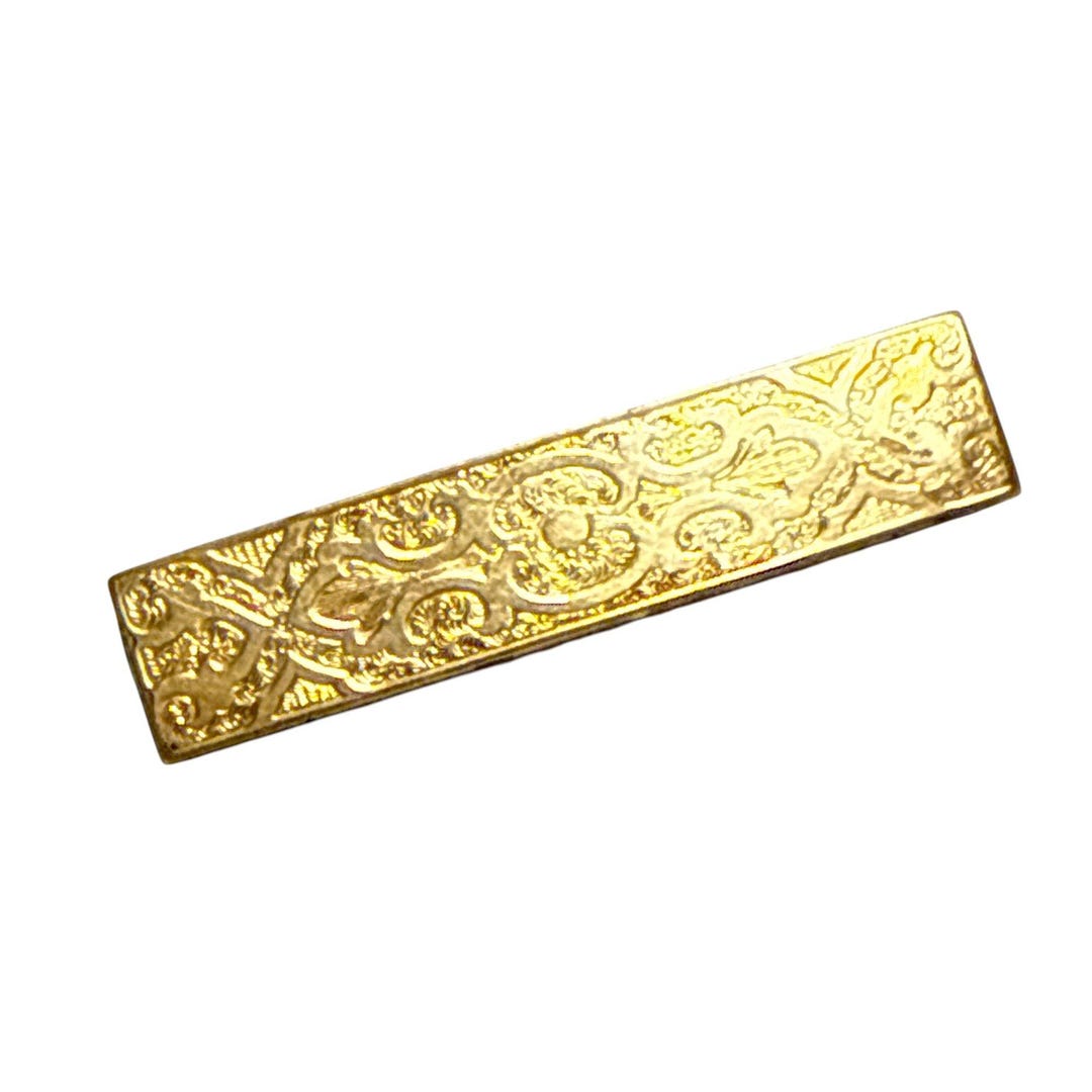 Antique Gold Bar Floral Engraved Ingot Decorative Vintage Collectible ...