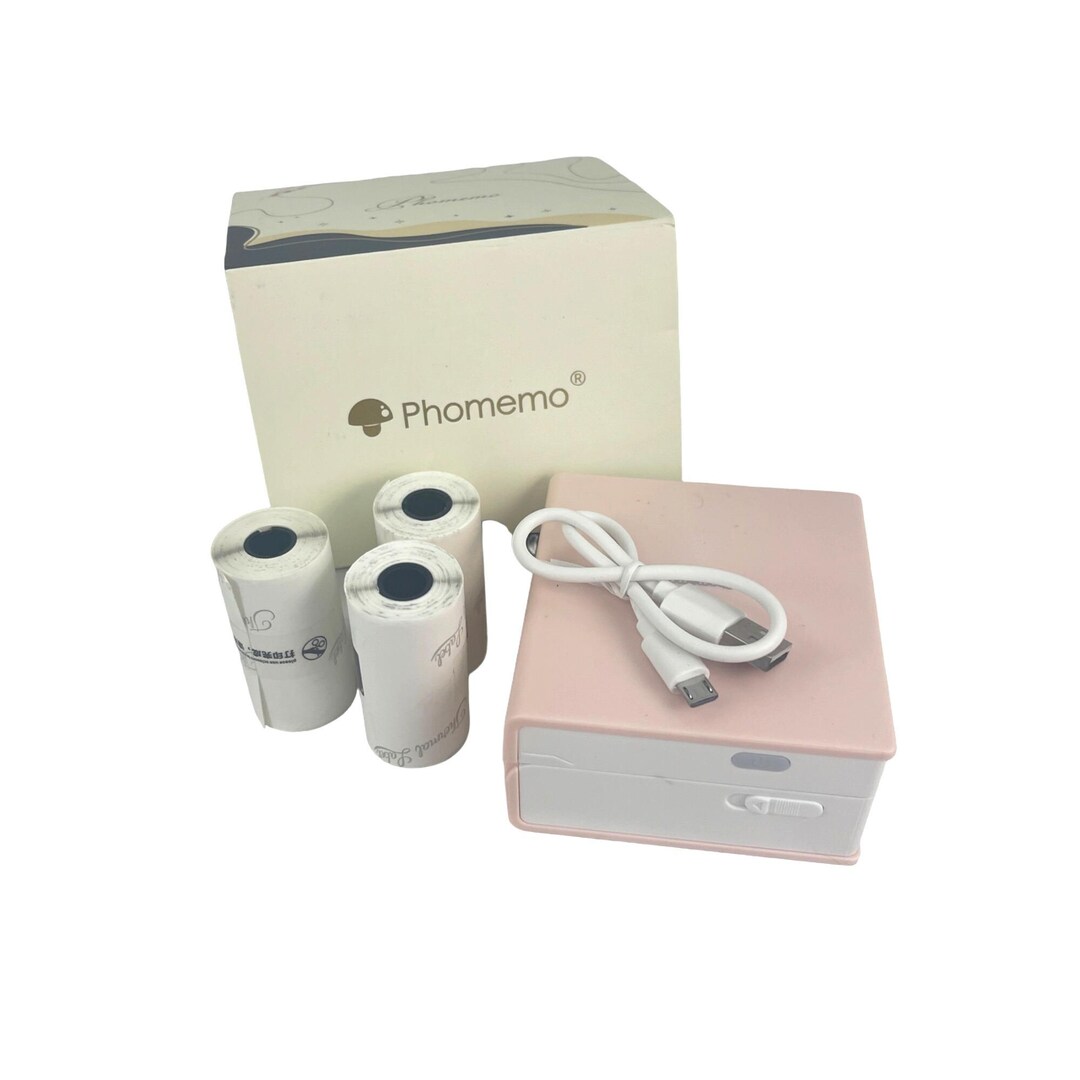 Phomemo M02 Portable Pocket Printer Thermal Paper Printer With 3 Rolls ...