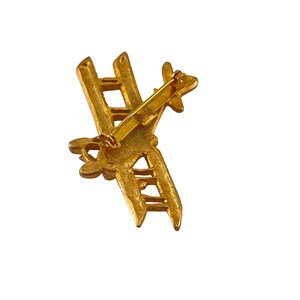 Vintage Gold Tone Airplane Pin Brooch Aviation Jewelry Collectible ...