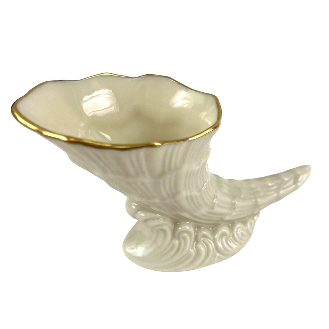 Vintage Lenox Porcelain Cornucopia Vase Trinket Toothpick Holder With ...
