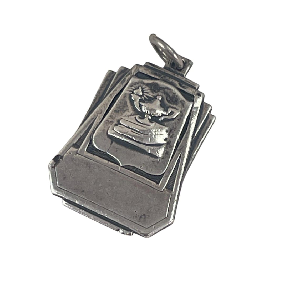 Art Deco Antique Lamp of Knowledge Sterling Silver Scholarly Stack of ...