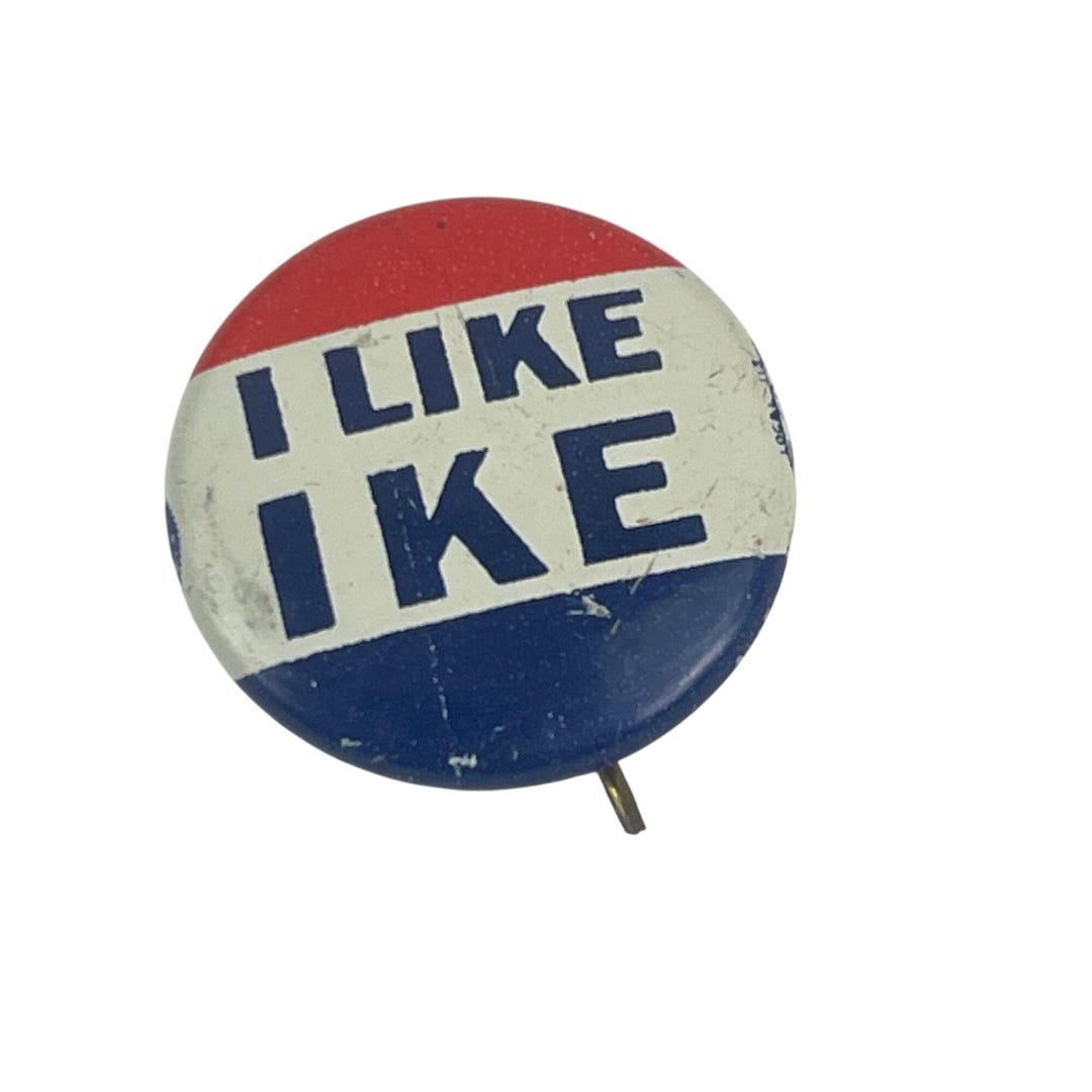 Vintage "i Like Ike" 1950s Campaign Pinback Button Red White & Blue - Etsy