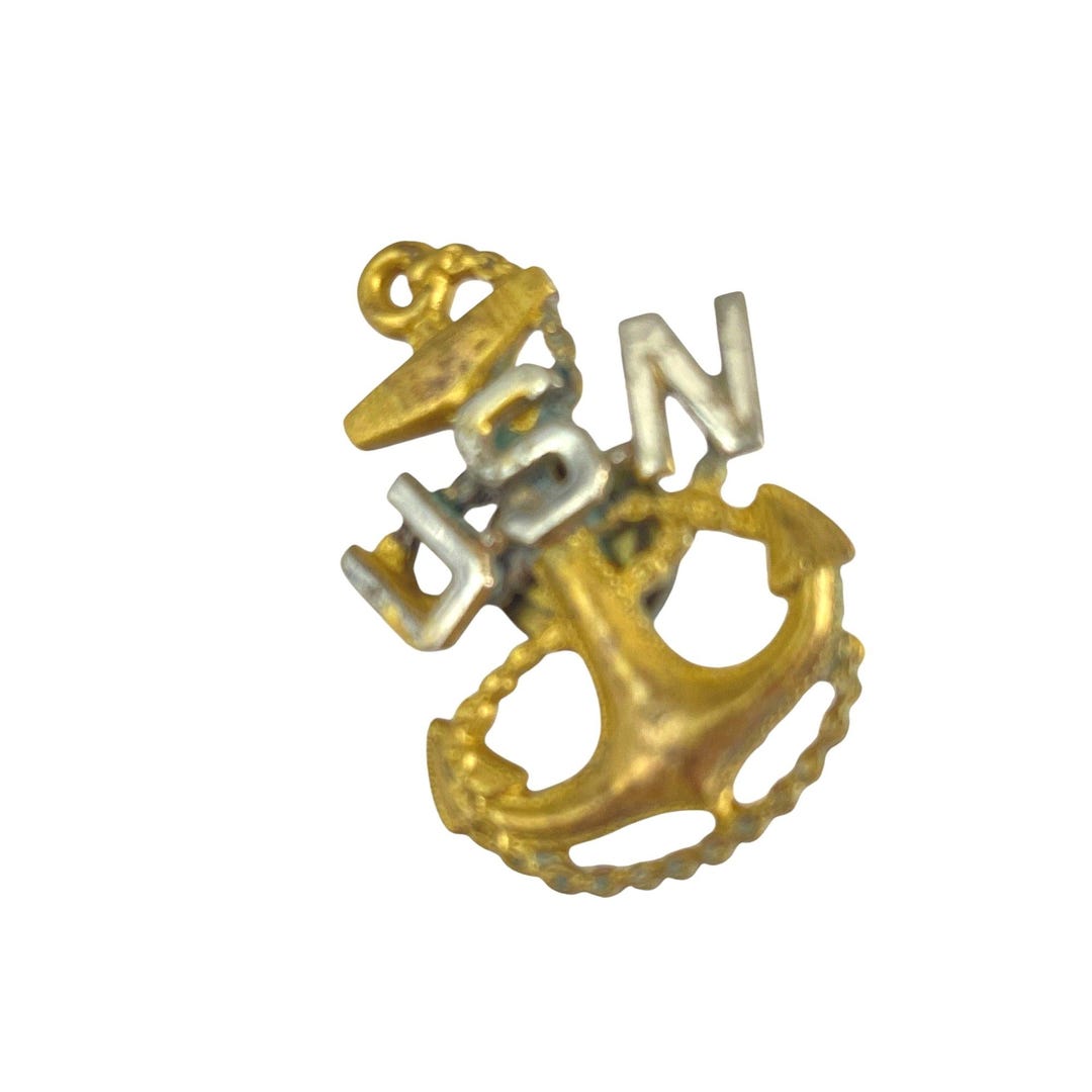 Vintage US Navy Anchor Pin USN Chief Petty Officer Insignia Military ...