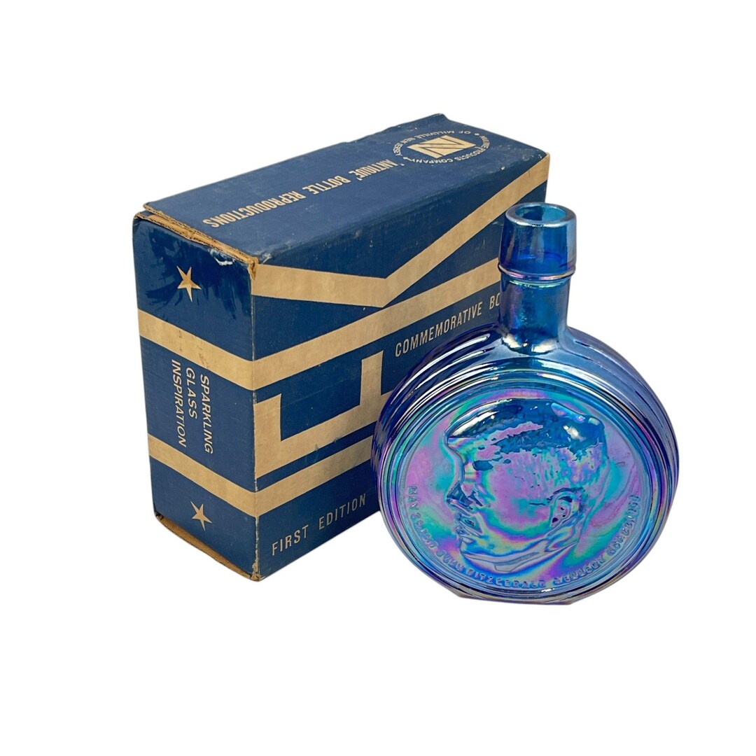 Wheaton JFK Commemorative First Edition Blue Glass Bottle With Box New ...
