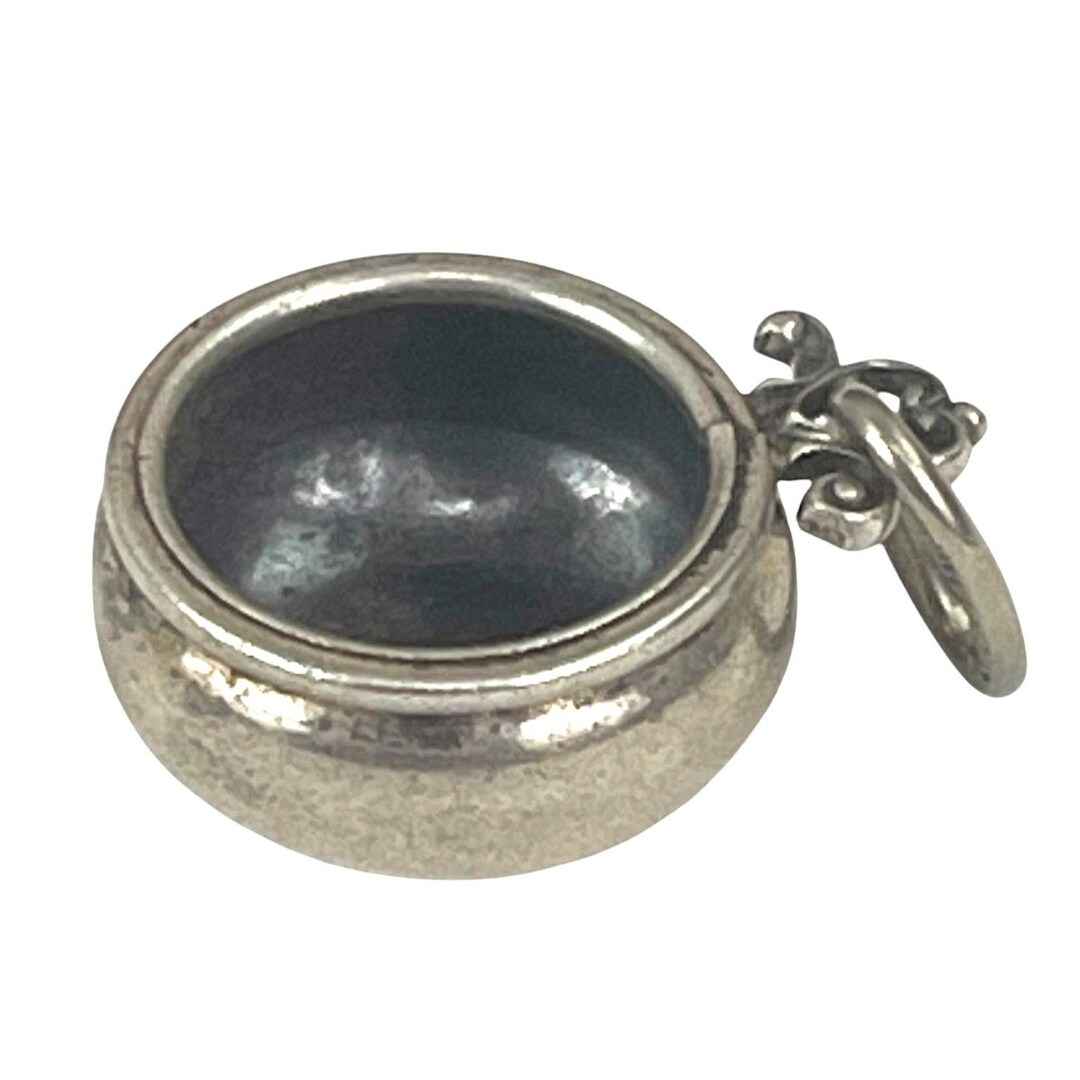 Sterling Silver Salt Cellar Charm Pendant With Ornate Bail - Etsy