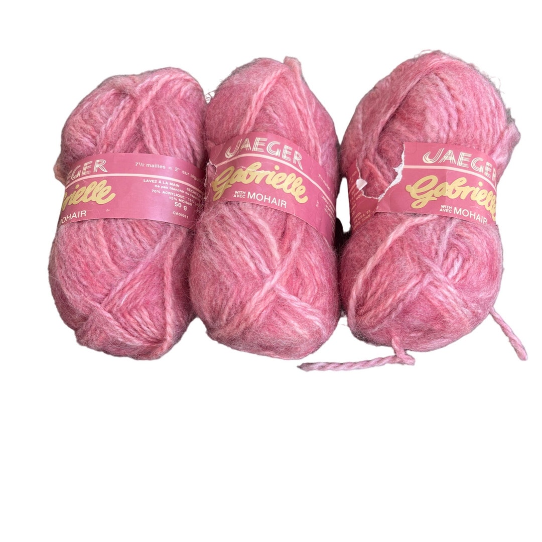 Jaeger Gabrielle Mohair Blend Yarn Pink Lot 10 70 Acrylic 15 Wool 15 Mohair 50g Hand Wash 3 ...