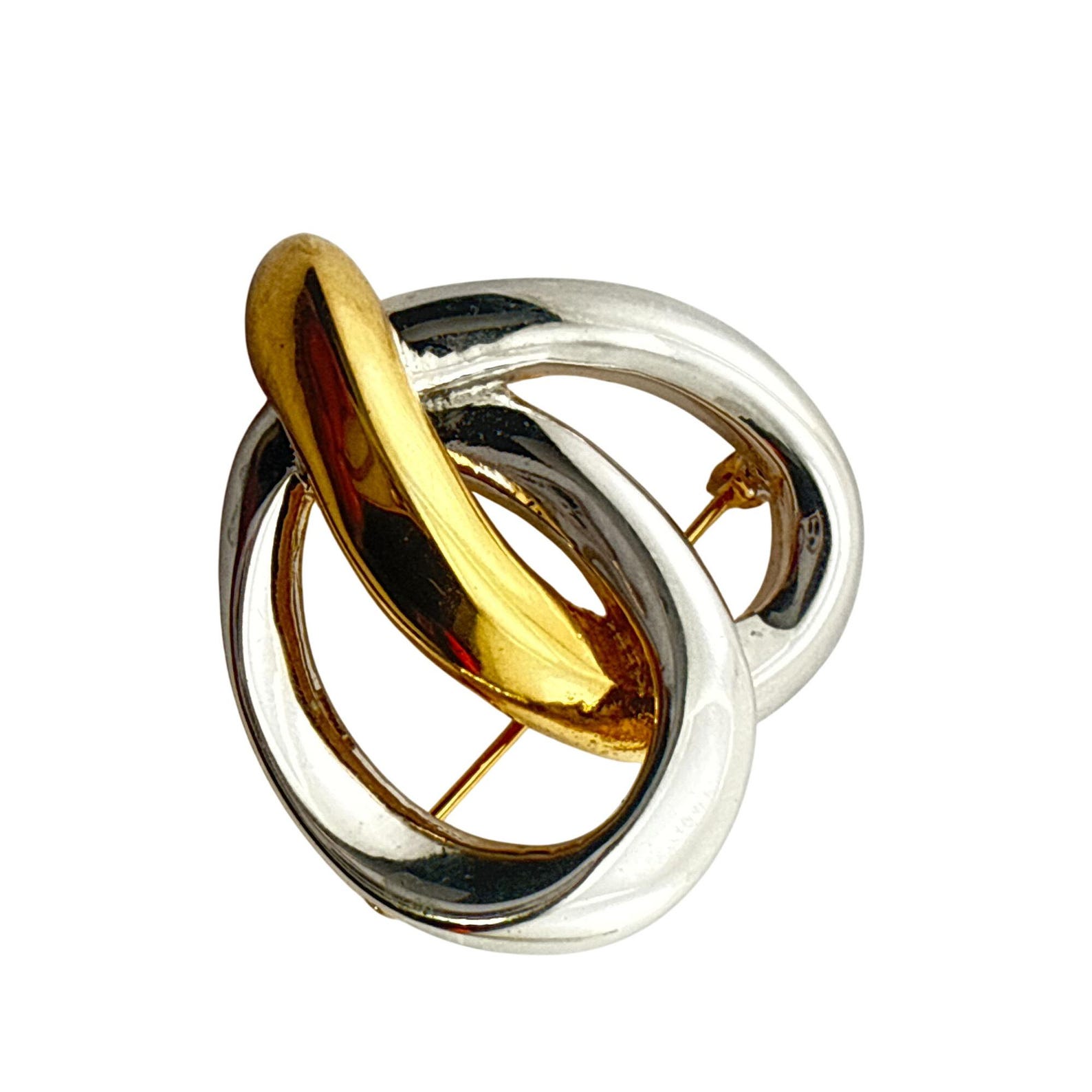 Vintage Erwin Pearl Gold Silver Heart Brooch Pin Signed Designer ...