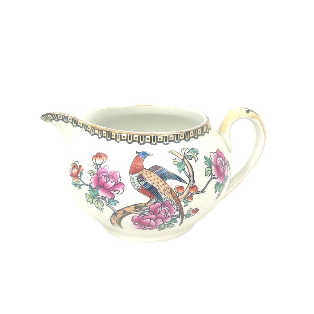 English Whieldon Ware, Pheasant, Antique Fine Bone China, Hand Painted ...