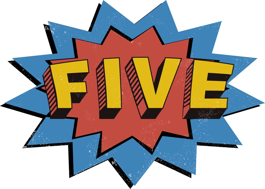 Superhero FIVE Vector, Five, Comic, Superhero Birthday, SVG, PNG, Hero ...