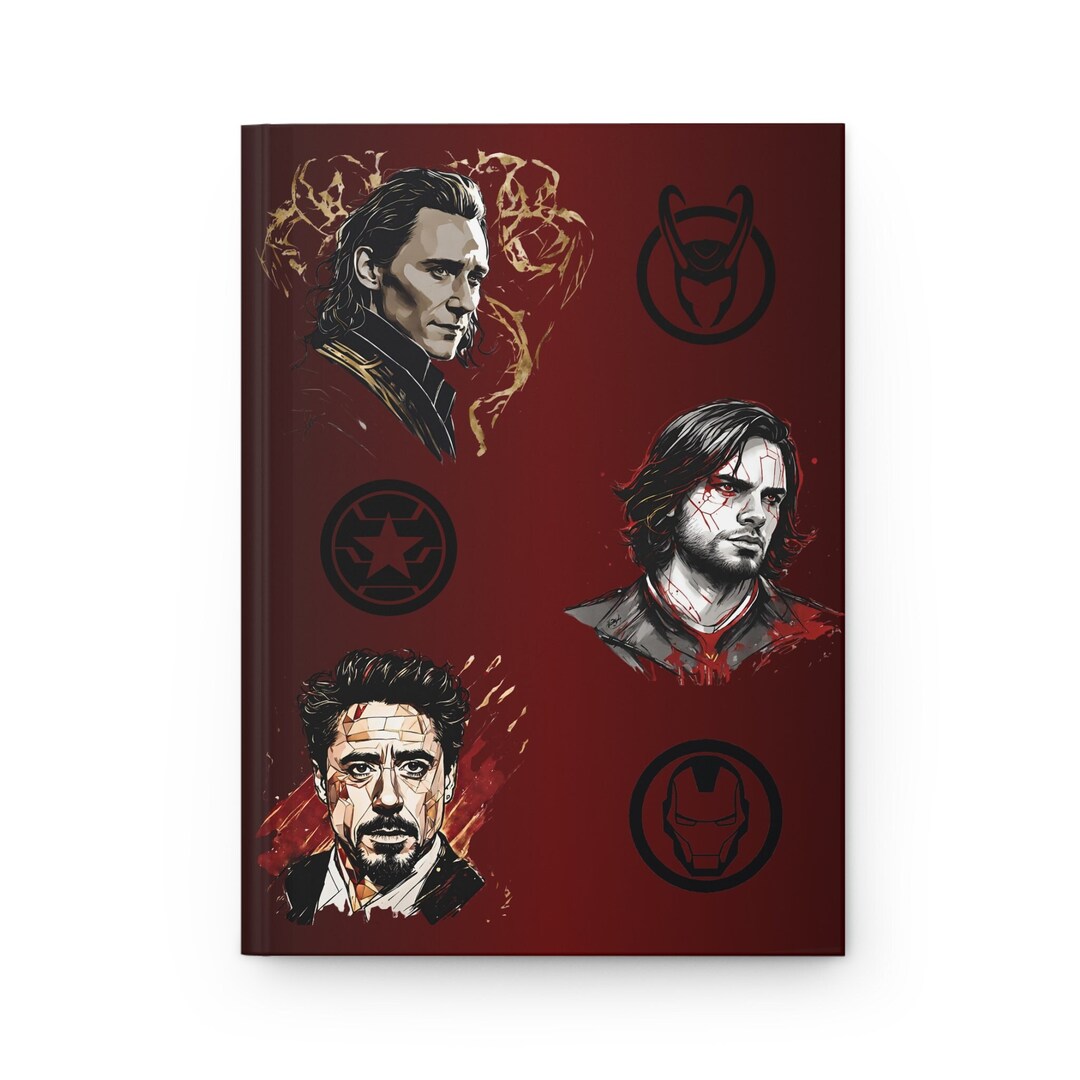 Loki, Tony Stark, Bucky Inspired Hardcover Journal Printed Matte - Etsy