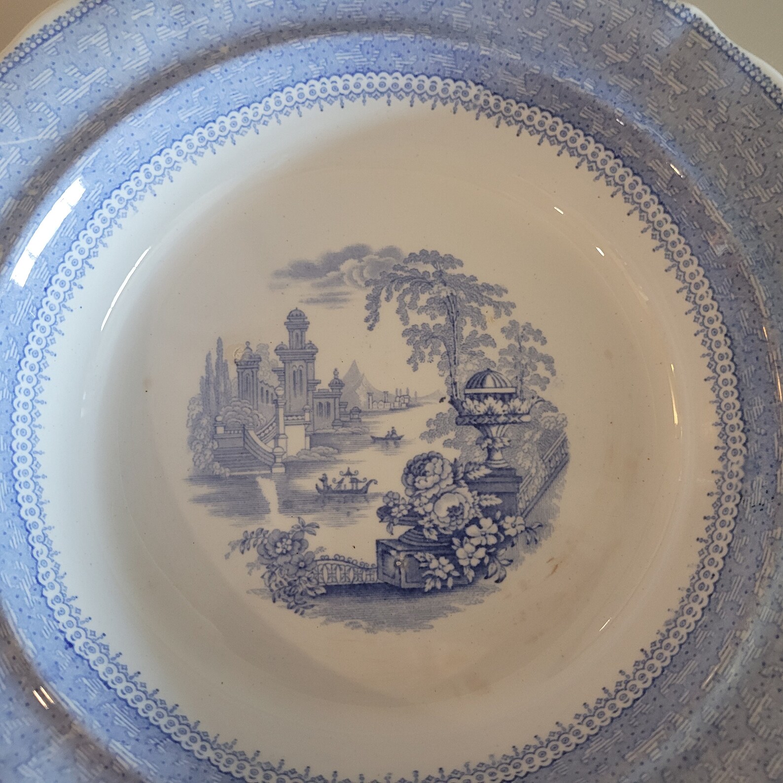Rare Blue and White CE&M (cork, Edge and Malkin) Marino Footed Bowl - Etsy